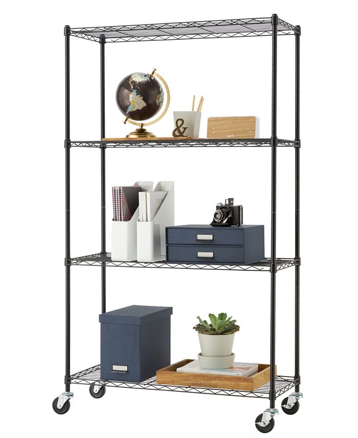 TRINITY Basics 4-Tier Wire Shelving Rack NSF Includes Wheels - Macy's