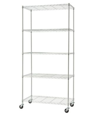 TRINITY Basics 5-Tier Wire Shelving Rack Includes Wheels - Macy's