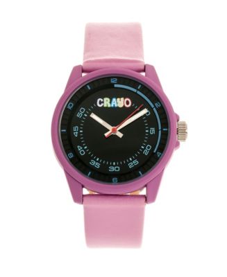 Crayo Unisex Jolt Light Pink Leatherette Strap Watch 34mm - Macy's