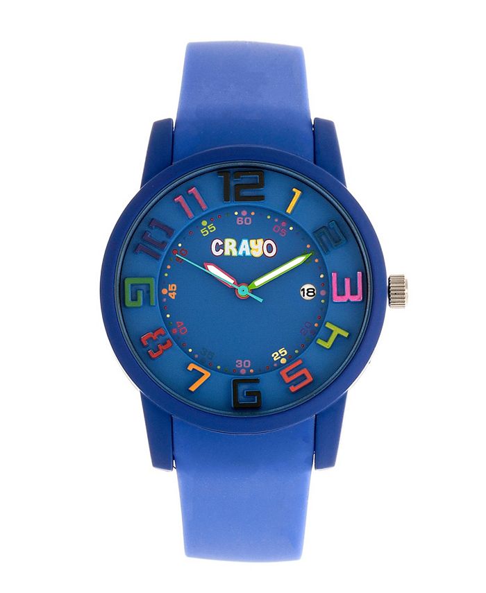 Crayo Unisex Festival Blue Silicone Strap Watch 41mm - Macy's