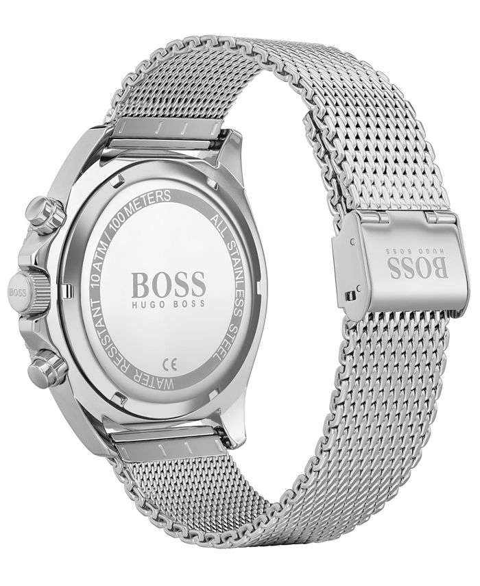 BOSS Men's Chronograph Ocean Edition Stainless Steel Mesh Bracelet ...