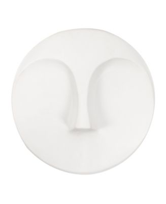 Howard Elliott Matte White Round Face Wall Sculpture - Macy's
