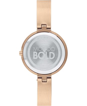 Movado Women's Swiss BOLD Rose Gold-Tone Stainless Steel Bangle ...