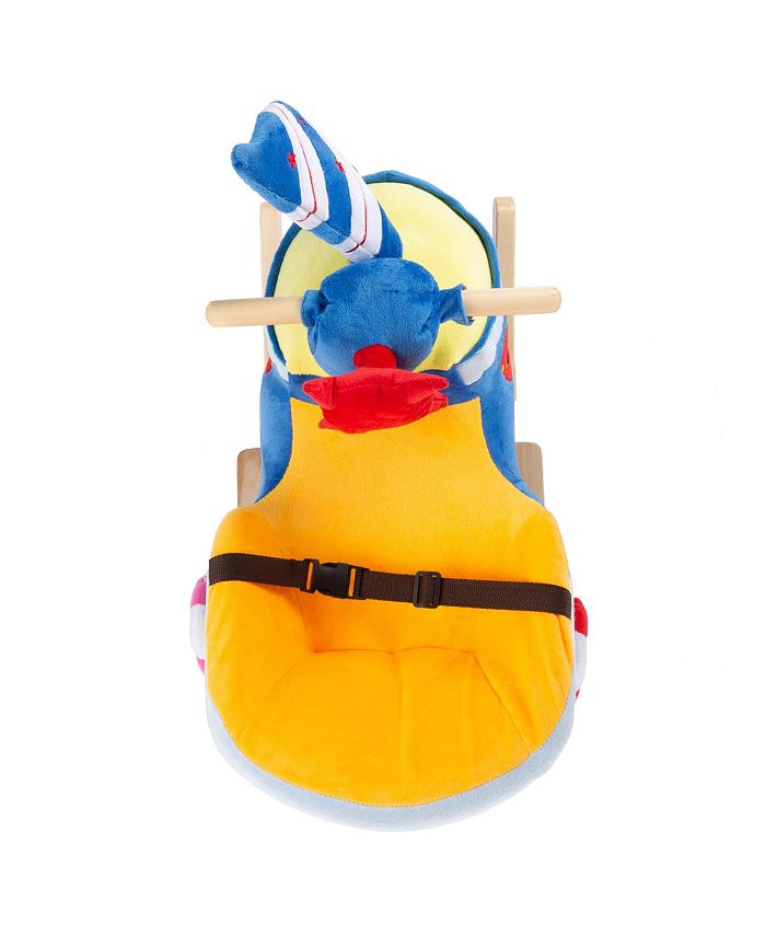Happy Trails Boat Rocker Toy-Kids Ride On Soft Fabric Covered Wooden ...