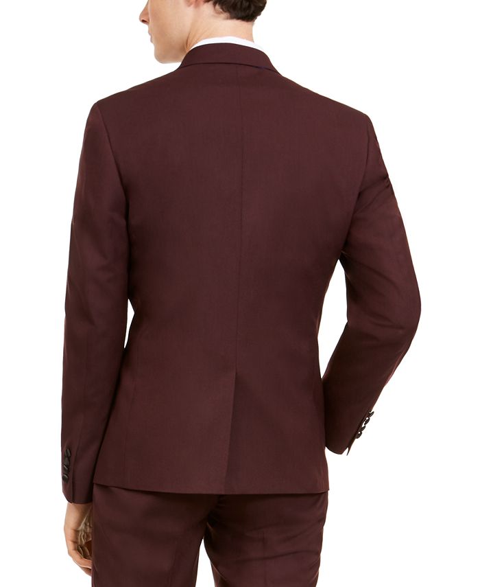Billy London Men's Slim-Fit Performance Stretch Burgundy Tuxedo - Macy's
