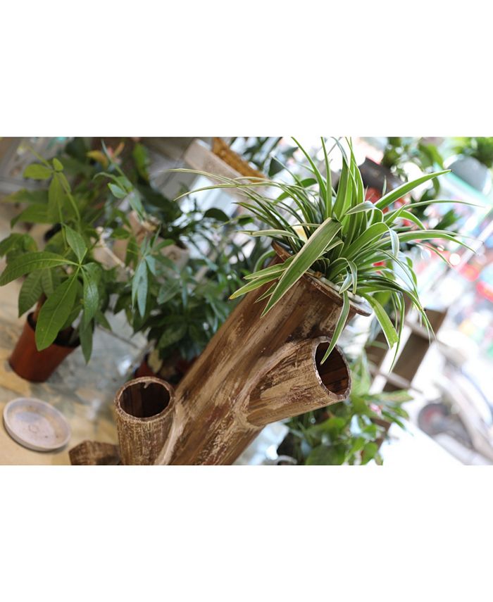 Gardenised Tree Stump Style Garden Tower Vertical Flower Planter with 4 ...