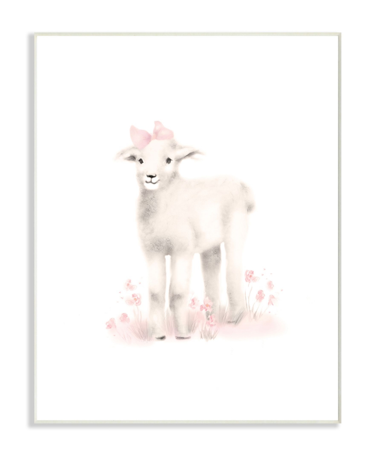 Click here for Stupell Industries Sweet Baby Lamb with Pink Bow W... prices