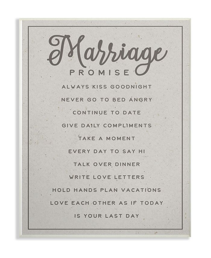 Stupell Industries Marriage Promise Wall Plaque Art, 10" x 15" - Macy's