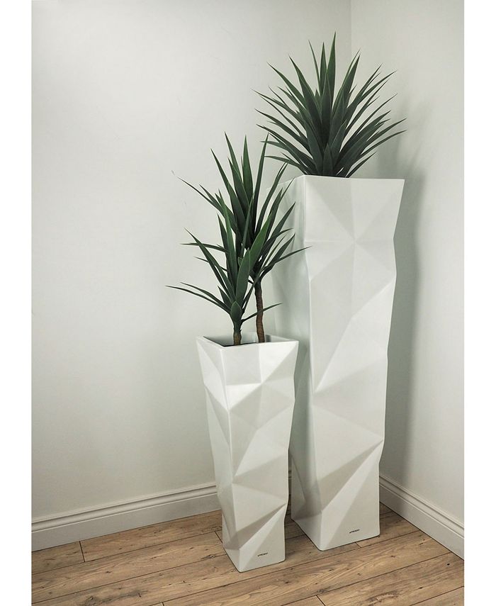 Le Present Lux Textura Fiberglass Planter 60" - Macy's