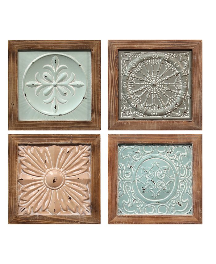 Stratton Home Décor Stratton Home Decor Boho Tiles Wall Decor Set of 4 ...