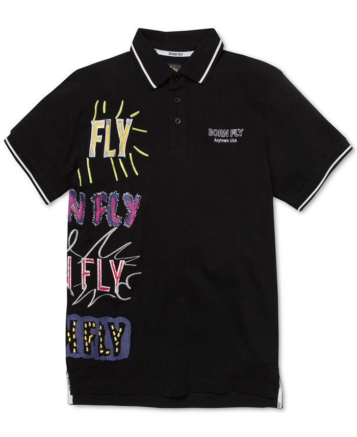 Born Fly Men's Big & Tall Logo Polo Shirt - Macy's