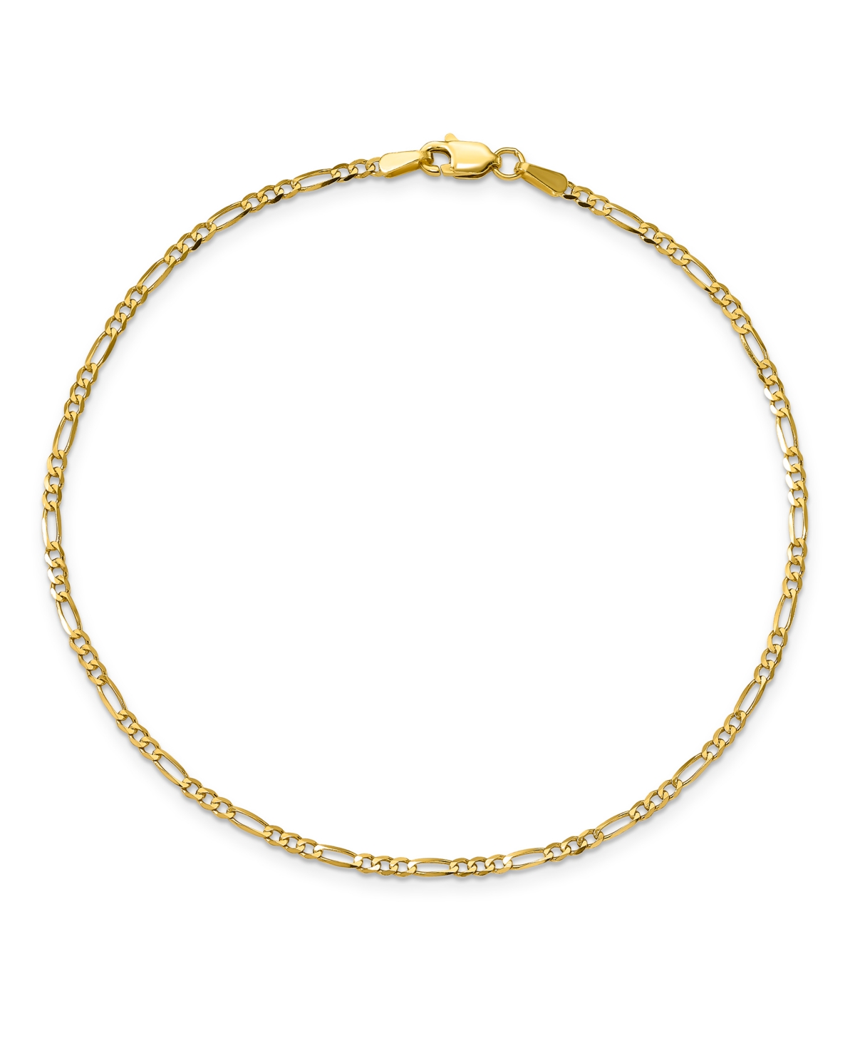 Click here for Flat Figaro Chain Ankle Bracelet in 14k Yellow Gol... prices