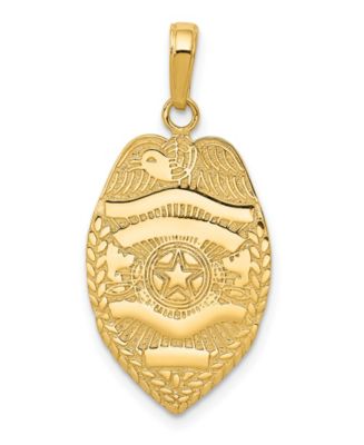 Police Badge Pendant 14k Yellow Gold - Macy's