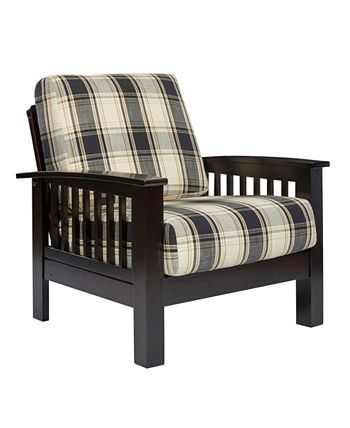 Handy Living Maison Hill Mission Style Arm Chair with Exposed Wood ...