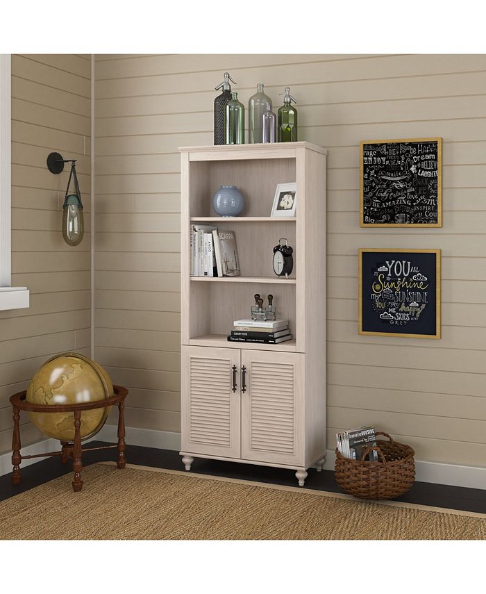 Kathy Ireland Home by Bush Furniture Volcano Dusk Bookcase with Doors ...