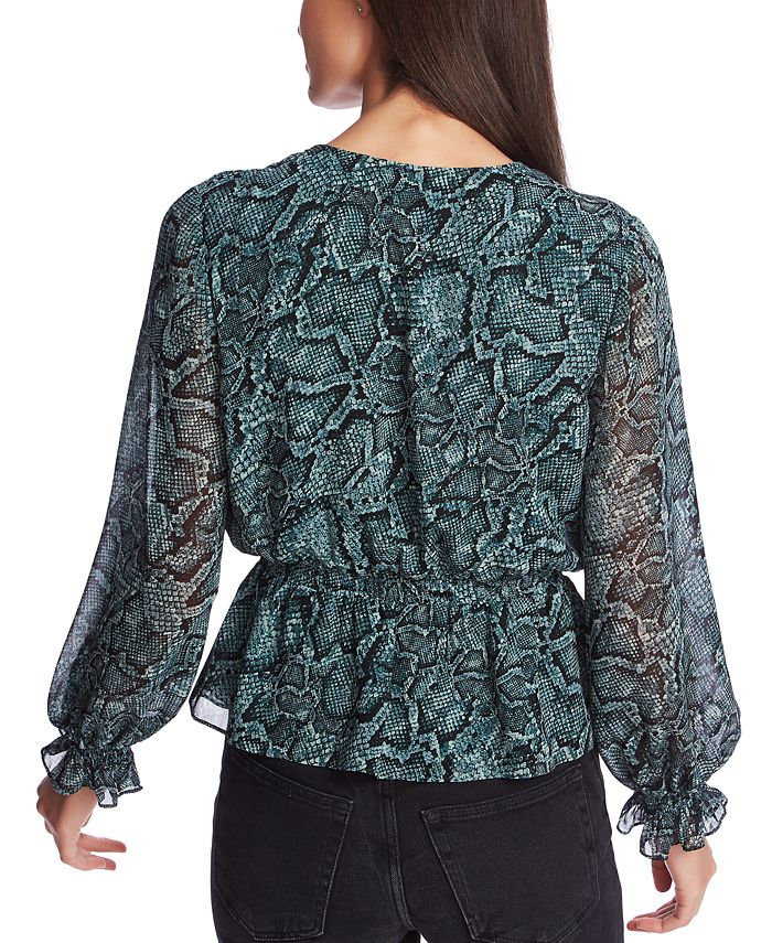 1.STATE Snake-Print Peplum Top - Macy's