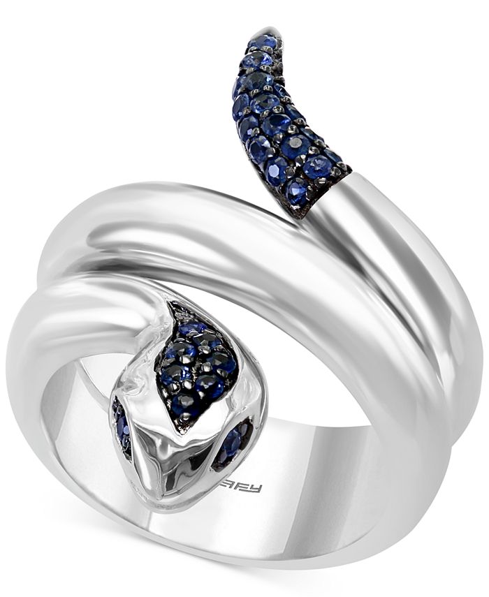EFFY Collection EFFY® Sapphire Snake Ring (1/3 ct. t.w.) in Sterling ...