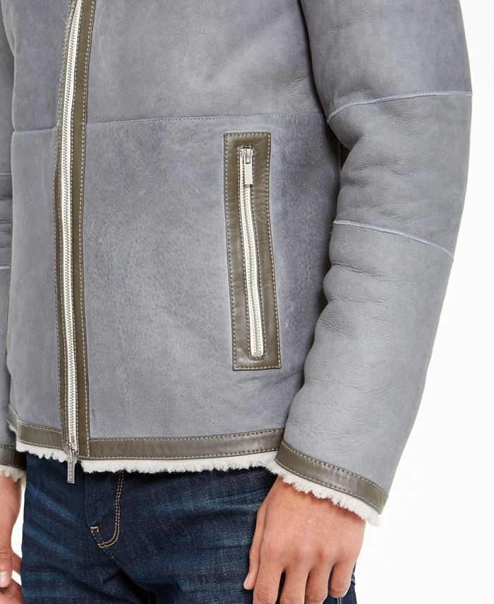 HUGO Boss Men's Shearling-Lined Reversible Jacket - Macy's