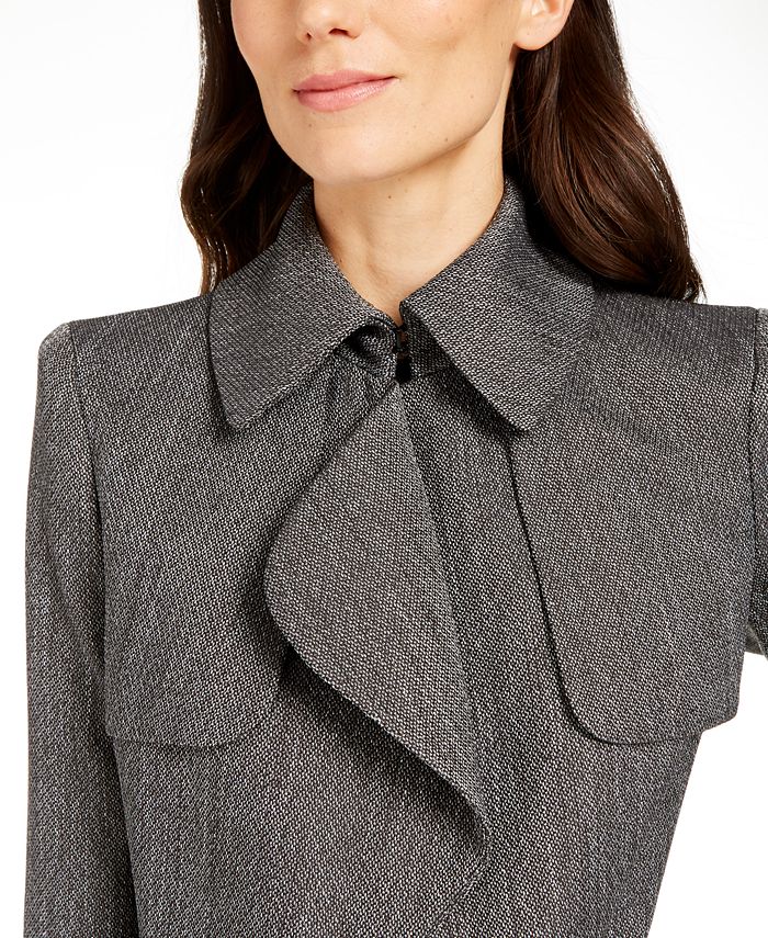 Anne Klein Wide-Lapel Belted-Cuff Blazer - Macy's