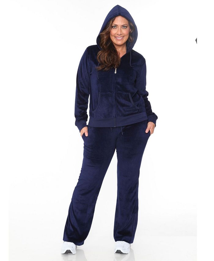 White Mark Plus Size Velour 2 Piece Set - Macy's
