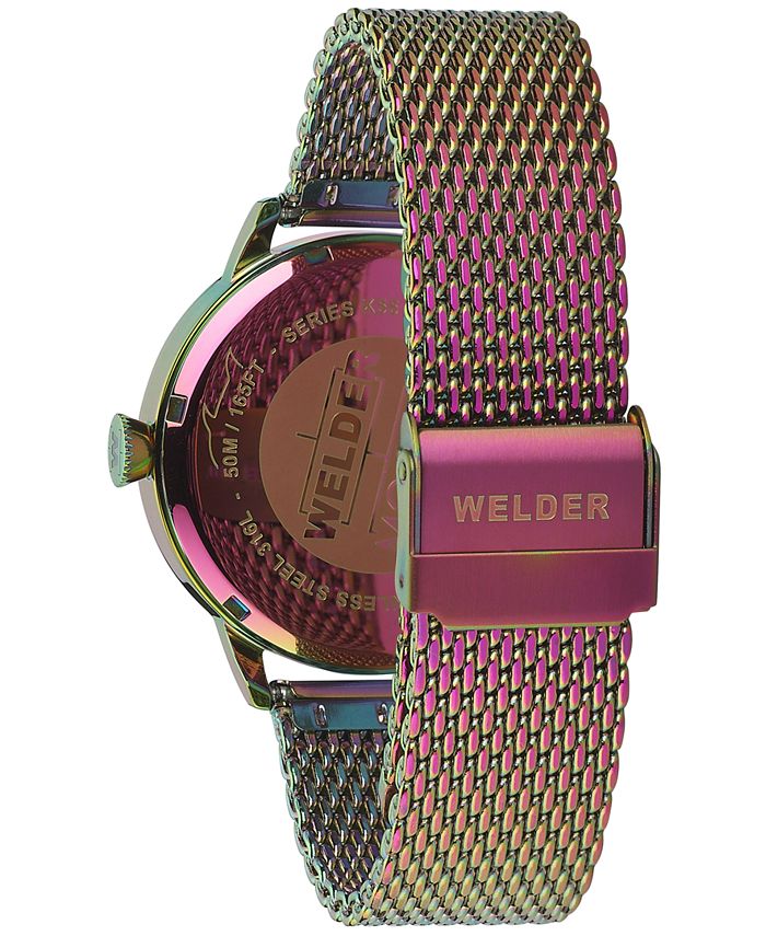 WELDER Women's Neon Stainless Steel Mesh Bracelet Watch 38mm - Macy's