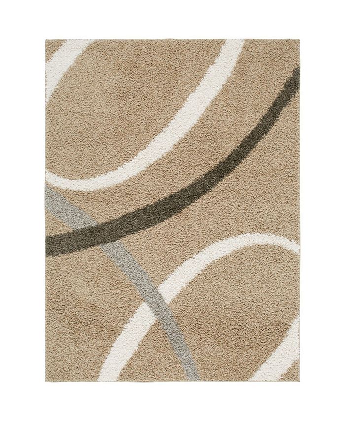 Nicole Miller Synergy Quill Shag Beige 9'2" x 12'5" Area Rug - Macy's