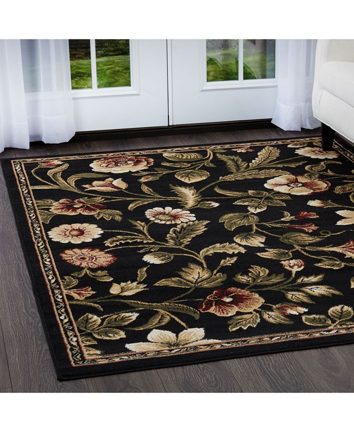 Global Rug Designs Vision VIS01 Black 5'2" x 7'2" Area Rug - Macy's