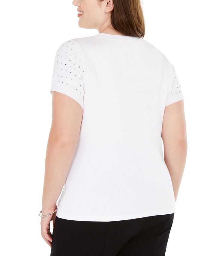 INC International Concepts INC Plus Size Rhinestone T-Shirt, Created ...