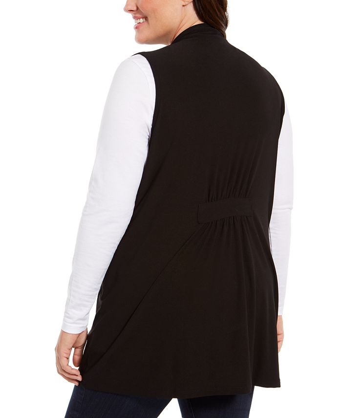 Belldini Plus Size Embellished Draped Vest - Macy's