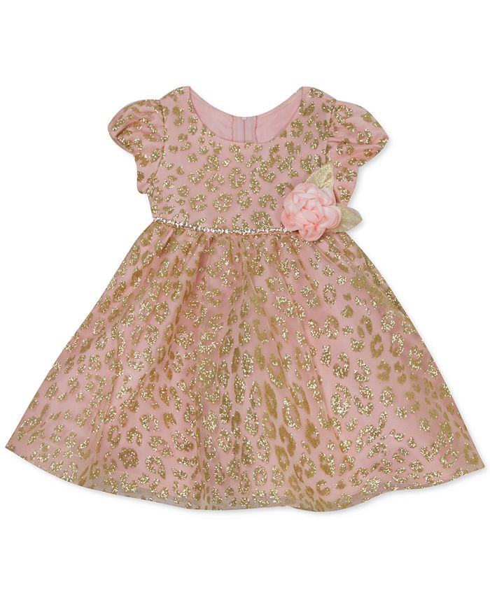 Rare Editions Baby Girls Glitter-Mesh Dress - Macy's
