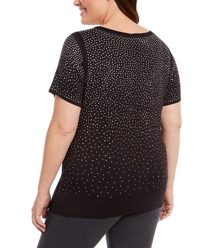 Calvin Klein Plus Size Rhinestone-Embellished Top - Macy's