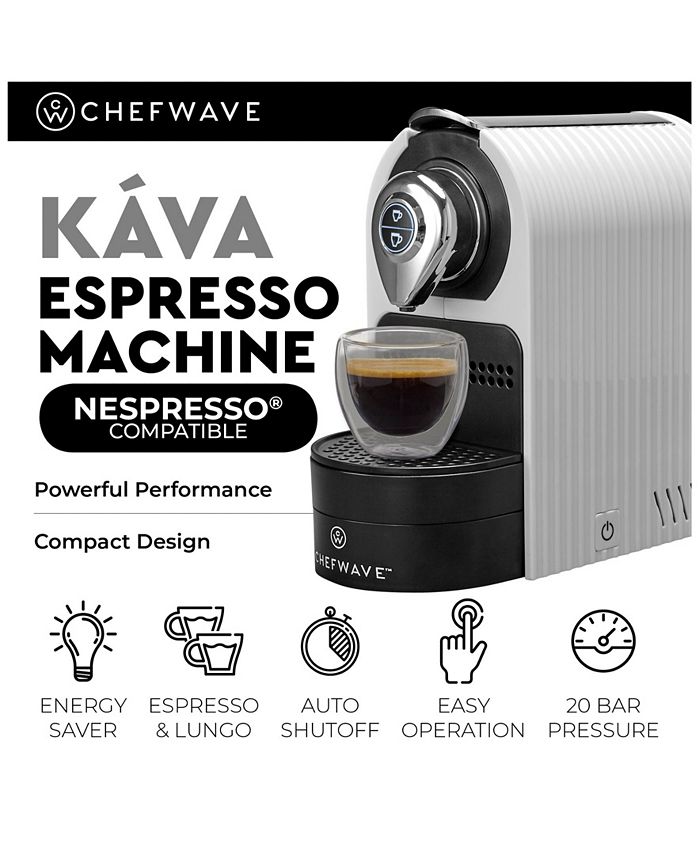 ChefWave Kava Mini Espresso Machine for Nespresso Compatible Capsule ...