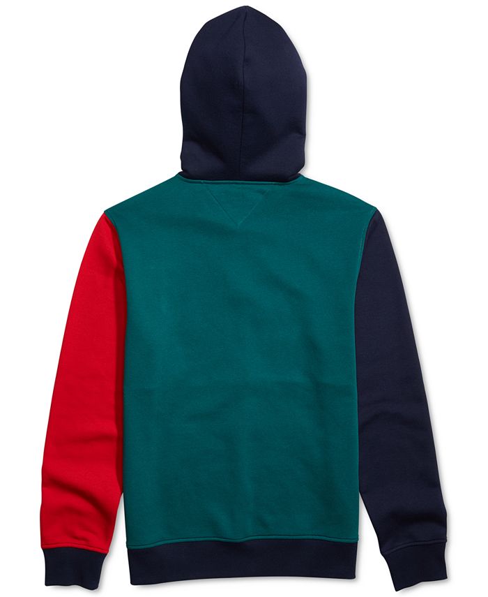 Tommy Hilfiger Men's Martin Colorblock Hoodie with Extended Zipper Pull ...