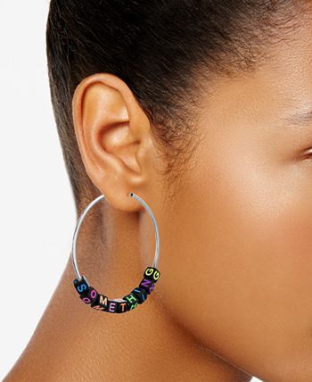 Steve Madden Silver-Tone Interchangeable Lettering Bead Collar Necklace ...