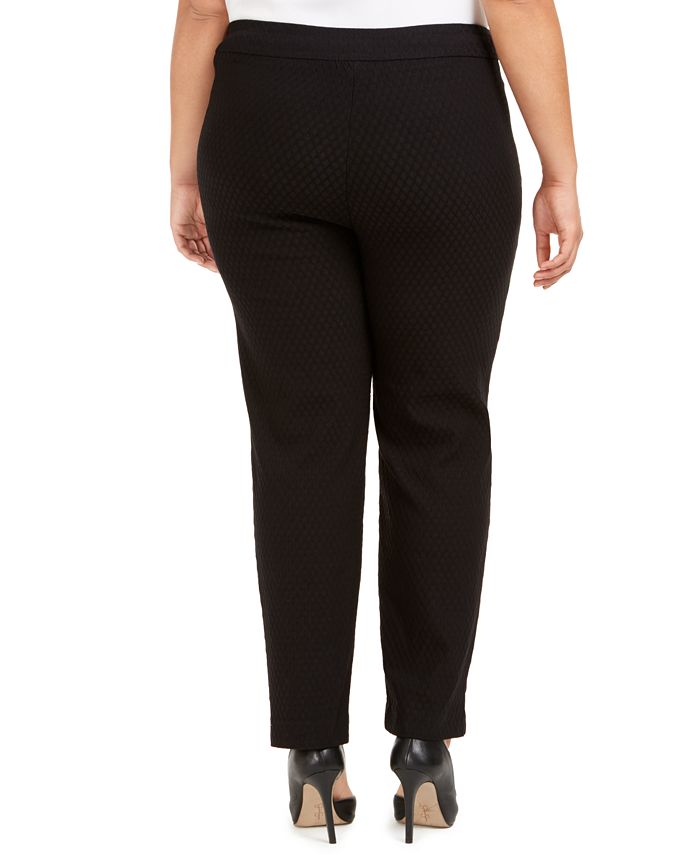 JM Collection Plus Size Tummy Control Straight Leg Pull-On Pants ...