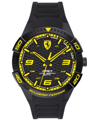Ferrari Men's Apex Black Silicone Strap Watch 44mm - Macy's