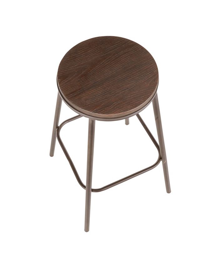 Lumisource Clara Round Bar Stool, Set of 2 - Macy's