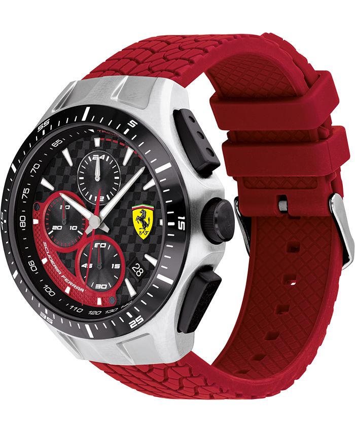 Ferrari Men's Chronograph Race Day Red Silicone Strap Watch 44mm - Macy's