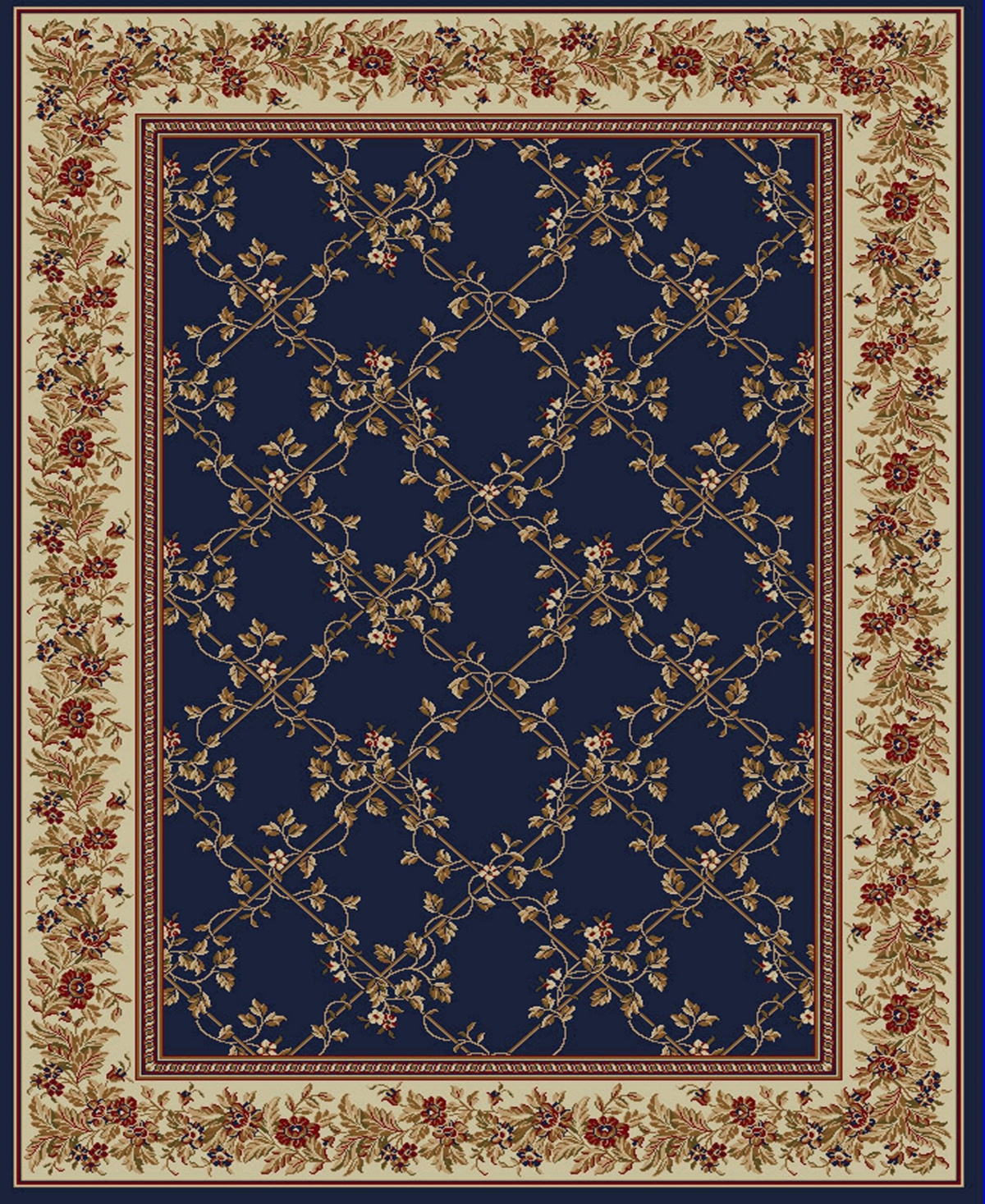 Click here for Closeout! Km Home 1590/4003/Navy Pesaro Blue 79 x... prices