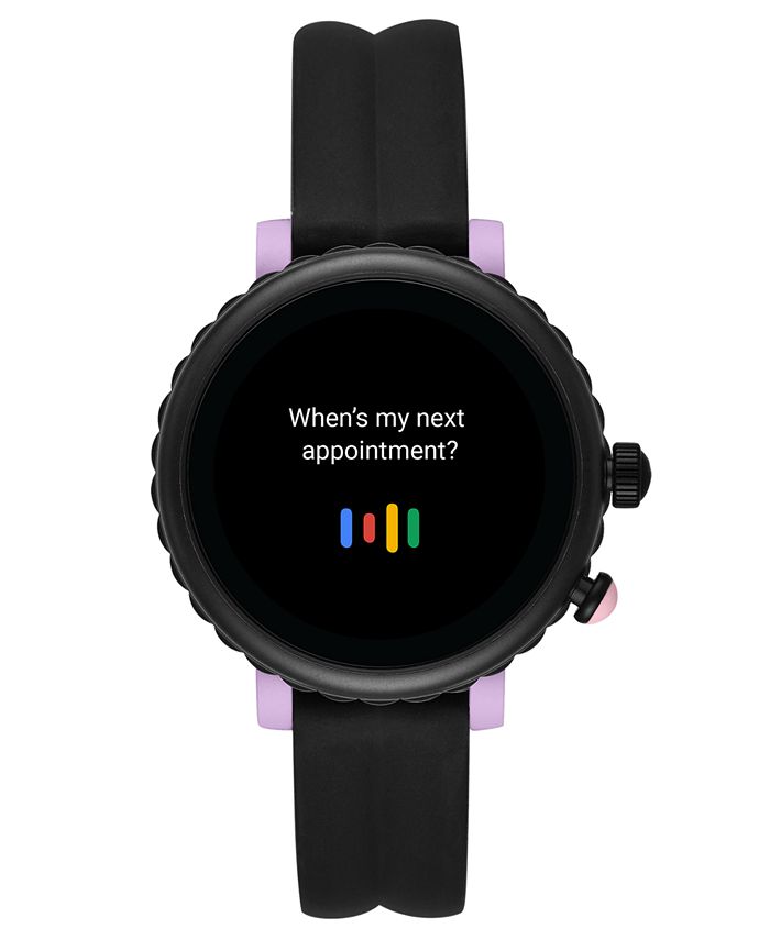 kate spade new york Women's Sport Scalloped Black Silicone Strap ...