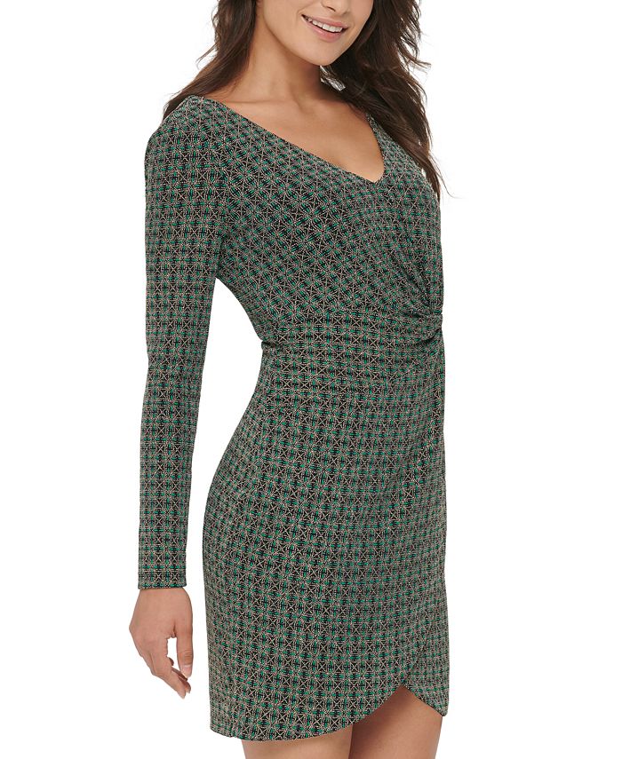 GUESS Metallic Dew-Drop Knit Dress - Macy's