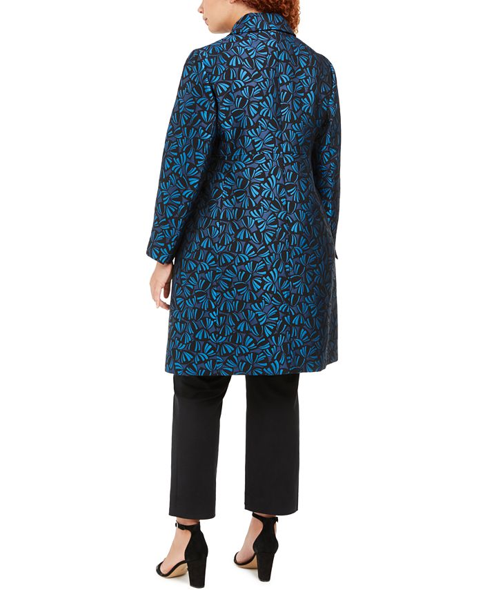 Anne Klein Plus Size Collared Printed Topper Jacket - Macy's