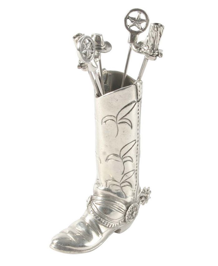 Vagabond House Pewter Western Cowboy Boot Cheese Pick - Set of 6 - Macy's