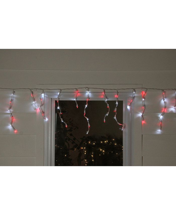 Northlight Set of 100 Red and Pure White LED Wide Angle Icicle ...