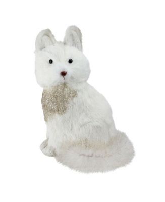 Northlight 10" Gilded White Christmas Golden Sitting Fox Table Top ...