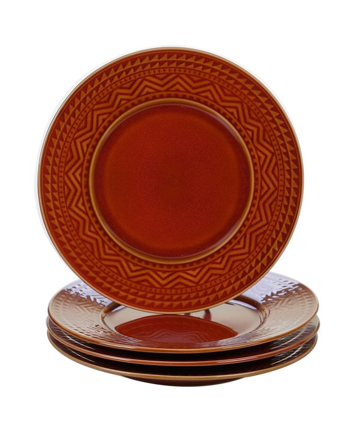Certified International Aztec Rust 4-Pc. Dinner Plates - Macy's