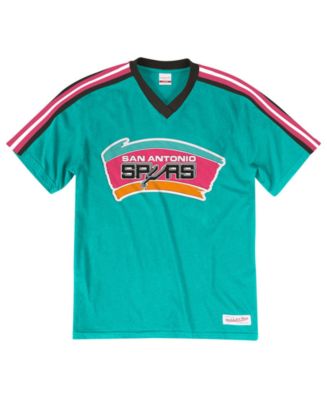 Mitchell Ness Men S San Antonio Spurs Overtime Win V Neck T Shirt