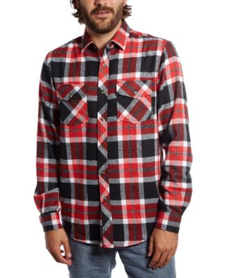 Distortion Flannel Full Button with Fleece Hood - Macy's