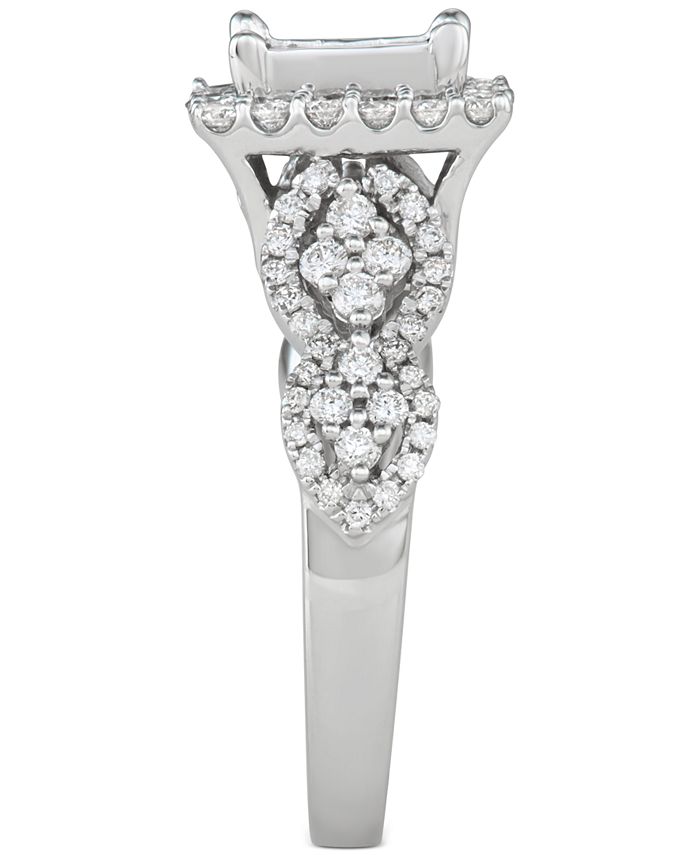 Macy's Diamond Princess Cluster Engagement Ring (1-1/6 ct. t.w.) in 14k ...