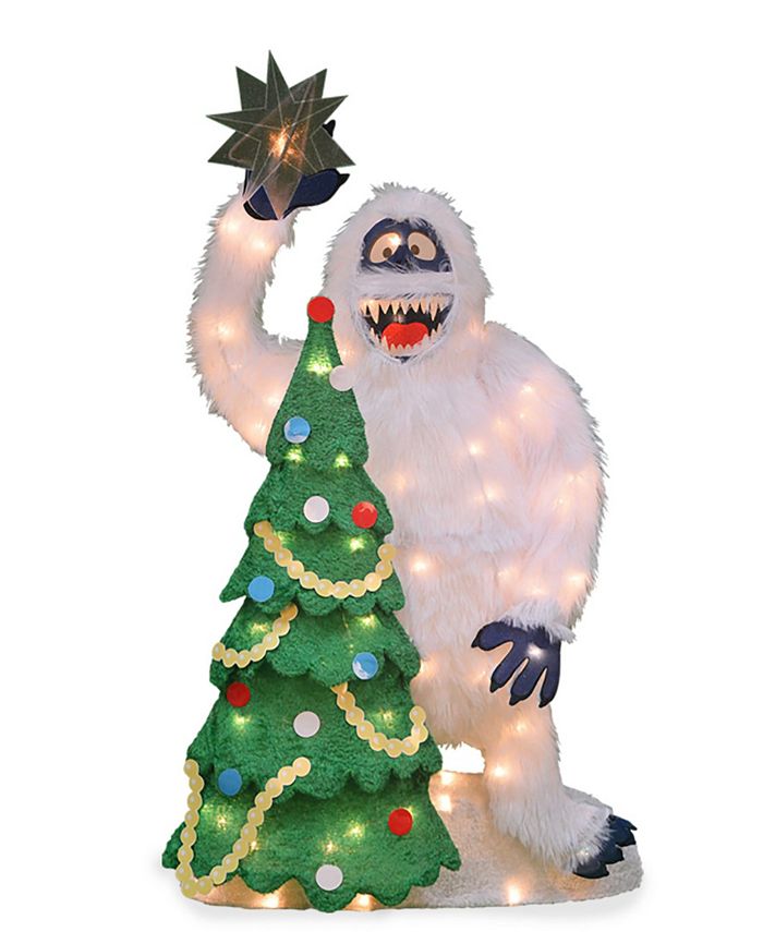 Northlight 32" Pre-Lit Faux Fur Bumble with Tree and Star Christmas ...